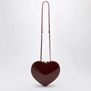 Alaïa Le Coeur Heart Shaped Patent Leather Shoulder Bag - Red