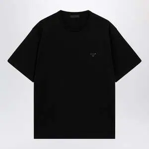 Prada Boxy Cotton Crew-neck T-shirt - Black