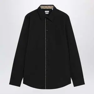 Burberry Classic-fit Cotton Poplin Shirt With Check Trim