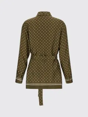Max Mara Printed Shirt With Belt - Green