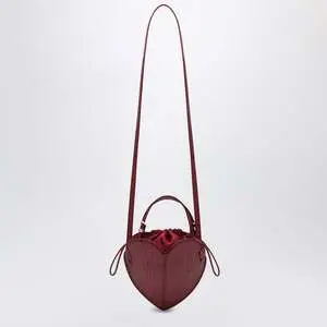 ROTATE BY BIRGER CHRISTENSEN Heart Shaped Structured Bag In Croc-embossed Leather - Red