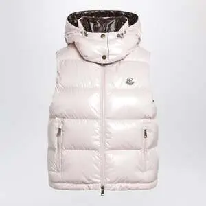 Moncler Moncler Niverolle Short Down Vest In Nylon Pink