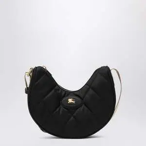 Burberry Horseshoe Quilted Nylon Shoulder Bag - Black
