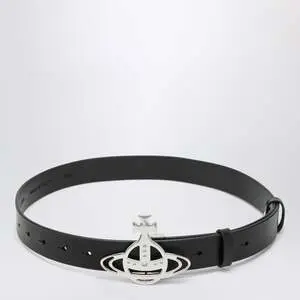 VIVIENNE WESTWOOD Orb Buckle Leather Belt - Black
