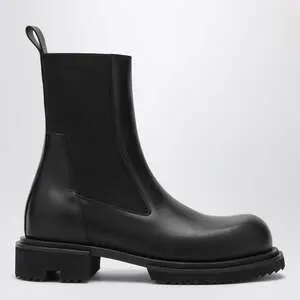 Rick Owens Leather Tower Beatle Gabe Boots - Black