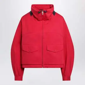 Loewe Cropped Cotton And Silk Gabardine Jacket - Red