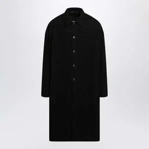 Rick Owens Virgin Wool Long Coat - Black