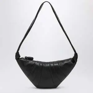 LEMAIRE Medium Croissant Bag In Leather - Black