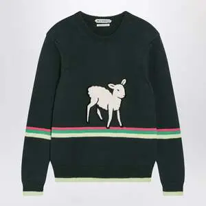 JW Anderson Sweater With Sheep Embroidery - Green