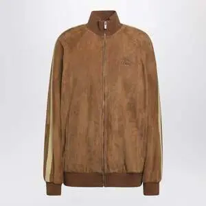 Miu Miu Waxed Suede Leather Jacket - Brown