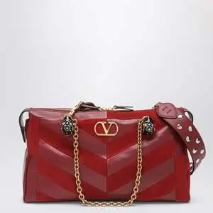Valentino Garavani Valentino Garavani Medium Panthea Shoulder Bag In Suede And Nappa Leather Red