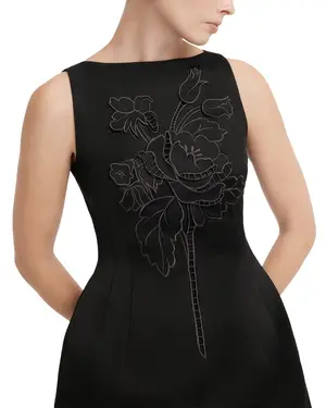 LEO LIN Ali Applique Boat Neck Mini Dress