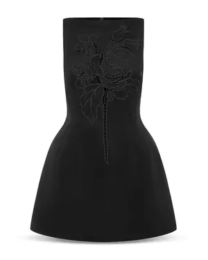 LEO LIN Ali Applique Boat Neck Mini Dress