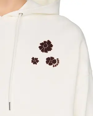 Sandro Oversized Flocked Floral Sweatshirt