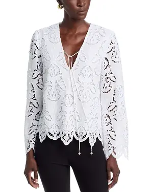 TOCCIN Halina Embroidered Top - Optic