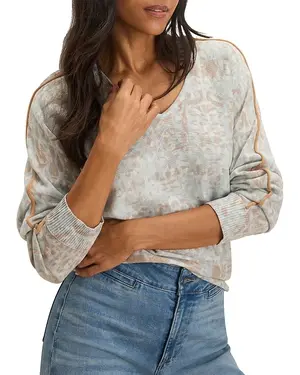 NIC+ZOE Impressions Tipped Sweater - Blue Multi
