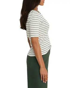 NIC+ZOE Elbow Sleeve Striped Tee