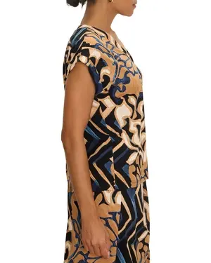 NIC+ZOE Deco Blooms Cap Sleeve Top