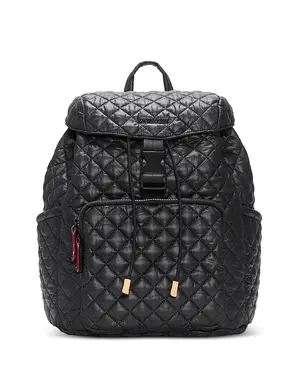 Mz Wallace Quilted Nylon Backpack - Black