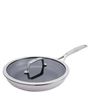 ZWILLING Peak Stainless Steel Dual Performance Ceramic Fry Pan With Lid, 10 - Silver