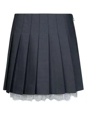 SELF-PORTRAIT Elegant Pleated Mini Skirt Fashion - Grigio
