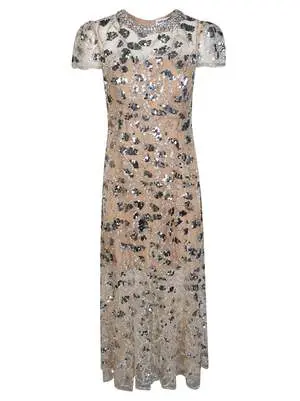 SELF-PORTRAIT Sequined Midi Dress For - Argento