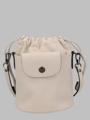 Longchamp Leather Mini Bucket Crossbody Bag - Ivory