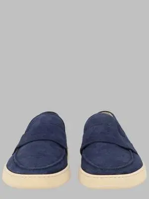 CORVARI Suede Boat Loafers - Blue