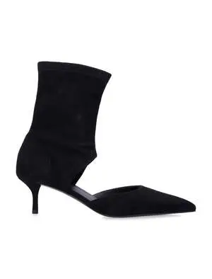 Alaïa Low Ankle Boots With Stretch Fit, Point Toe & Graphic Cutouts