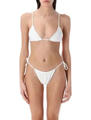 SWIM BY DI Mini Triangle Bikini With Thin Straps & Adjustable Bottom - Bianco