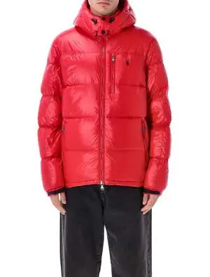 Polo Ralph Lauren Glossy Down Jacket With Detachable Hood And Zip Pockets - Rosso