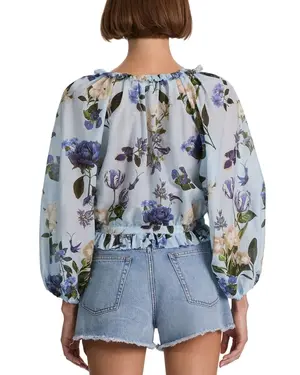 Alice + Olivia Mclaine Elbow Sleeve Cropped Blouse