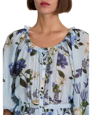 Alice + Olivia Mclaine Elbow Sleeve Cropped Blouse