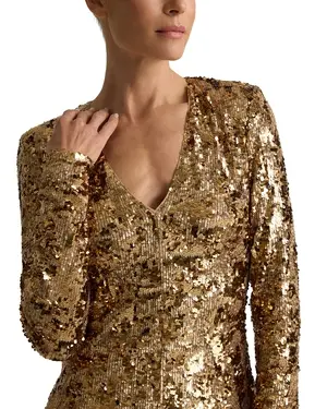 St. John V Neck Sequin Top
