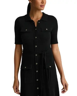 St. John Legacy Crepe Wool Blend Shirt Dress