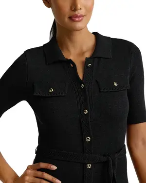 St. John Legacy Crepe Wool Blend Shirt Dress