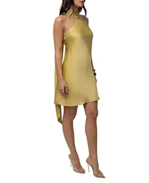 JLUXLABEL Jasmine Drape Mini Dress - Yellow