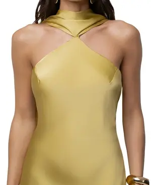 JLUXLABEL Jasmine Drape Mini Dress - Yellow