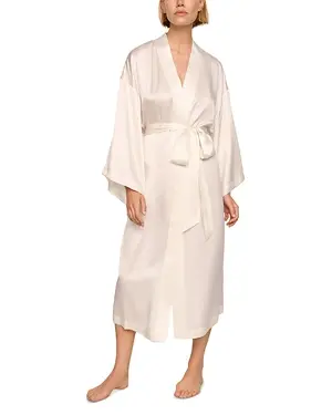 Eberjey Inez Silk Robe - Ivory