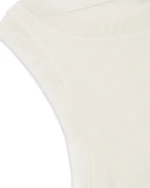 REISS Sheer Detail Rib Vest - White