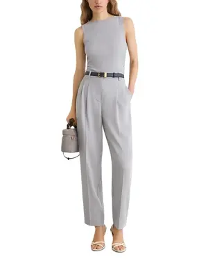 REISS Trinny Sheer Detail Rib Vest