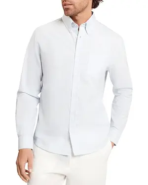 Ted Baker London Diaby Relaxed Fit Embroidered Floral Stripe Shirt - Blue