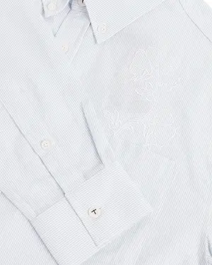 Ted Baker London Diaby Relaxed Fit Embroidered Floral Stripe Shirt