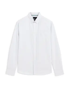 Ted Baker London Diaby Relaxed Fit Embroidered Floral Stripe Shirt