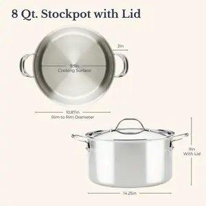 ANOLON Everlast Tri Ply 8 Qt. Stockpot With Lid
