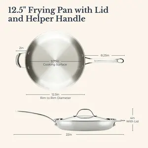 ANOLON Everlast Tri Ply Clad 12.5 Frying Pan With Lid