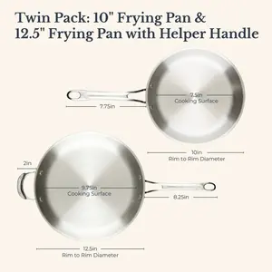ANOLON Everlast Tri Ply Clad 2 Piece Frying Pan Set