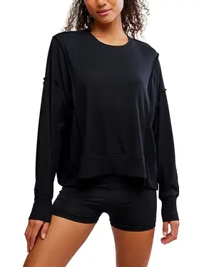 Free People Free People All My Love Long Sleeve Tee Black