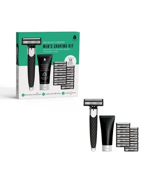 PURSONIC Premium Comfort Shaving Kit Complete Grooming Essentials - Black