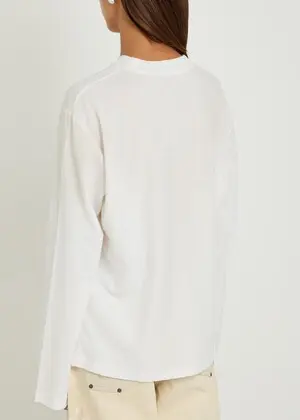 Acne Studios Long-sleeve Cotton-blend T-shirt With Printed Logo